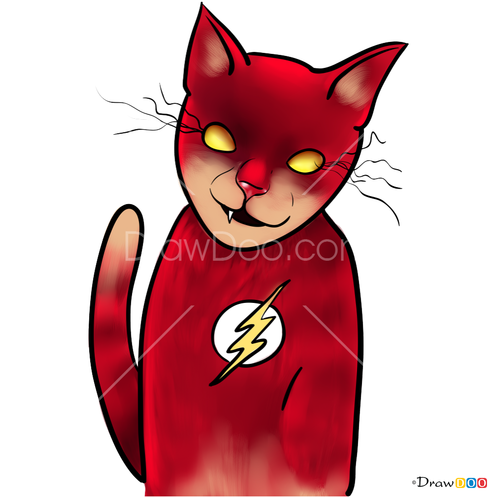 How to Draw Flash Cat, Cats Superheroes